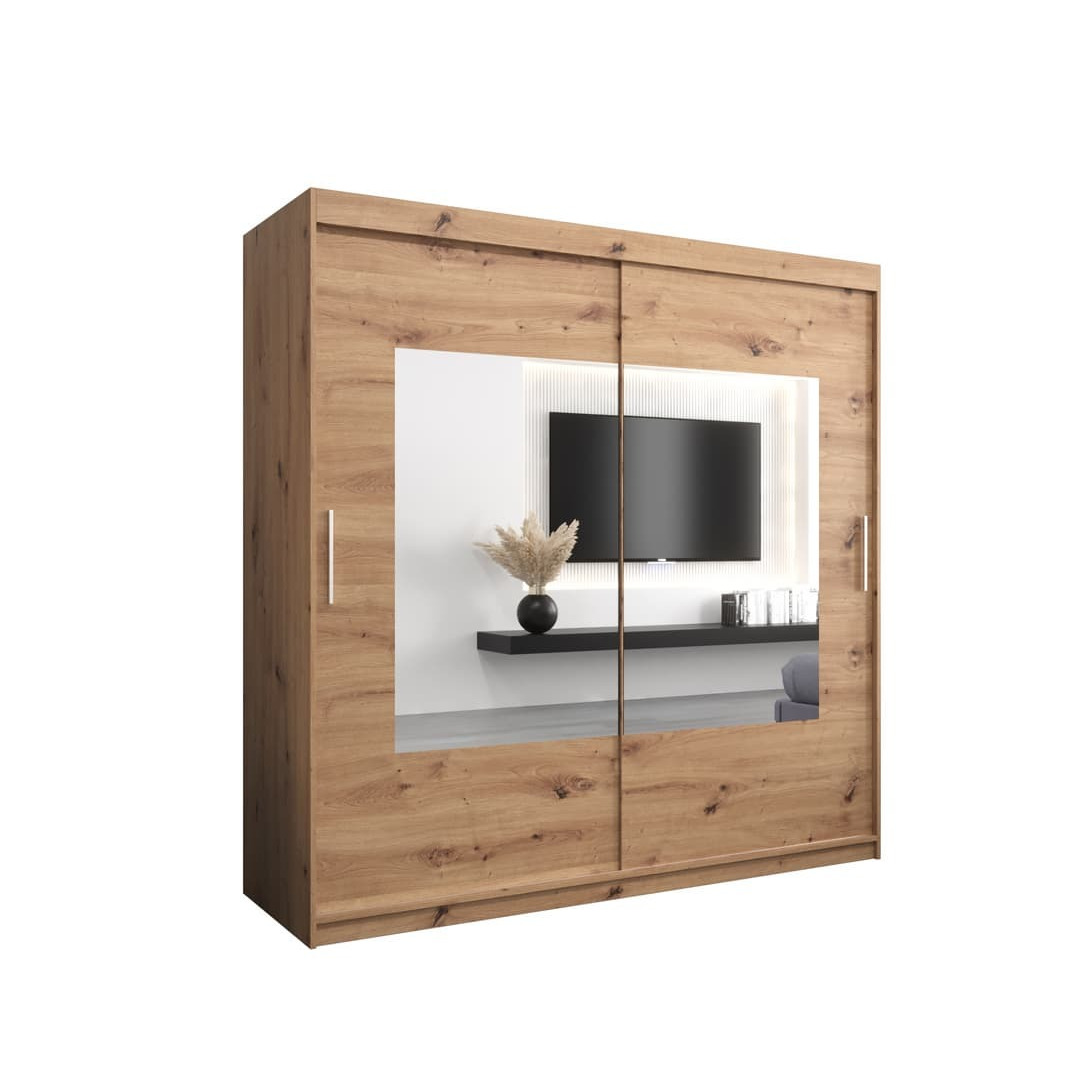 Torino Sliding Door Wardrobe 200cm - Oak Artisan 200cm by Arthauss ...