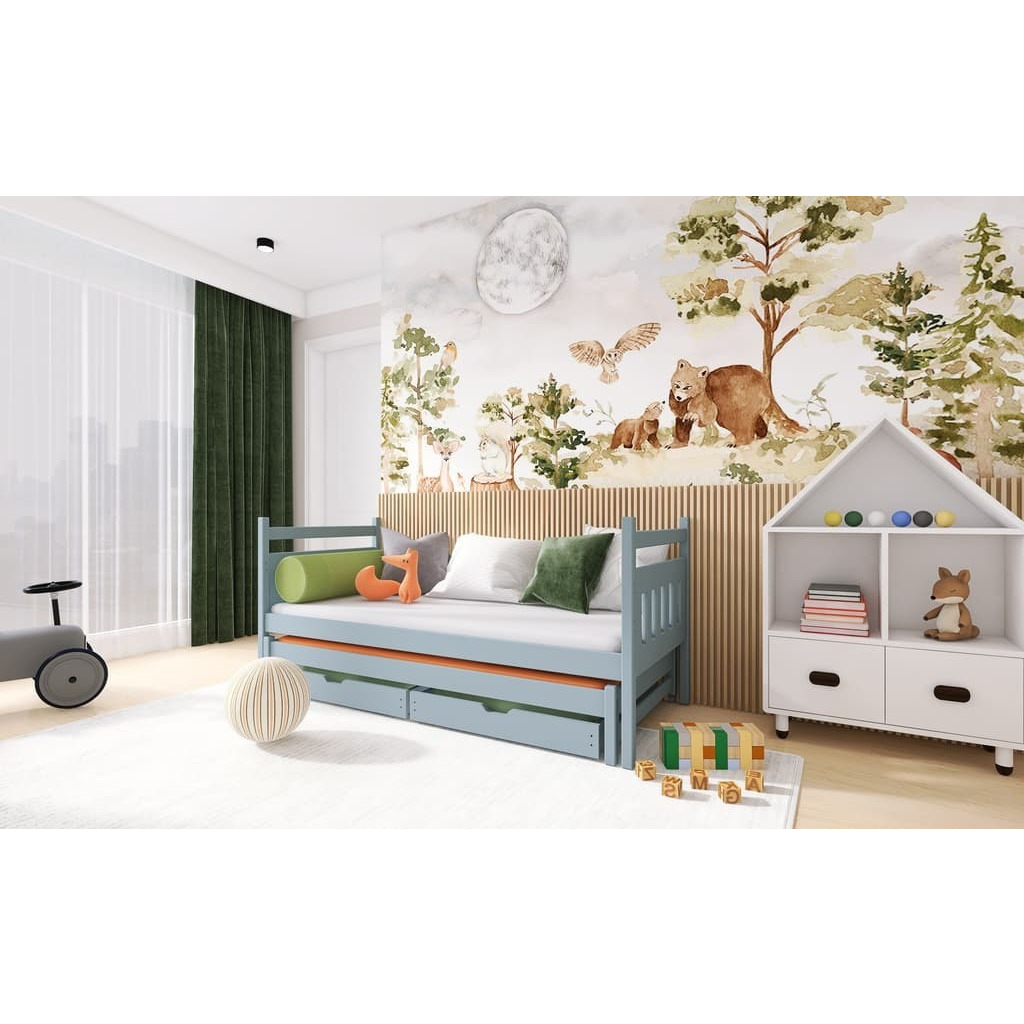 Daniel Double Bed with Trundle - Grey Matt Foam Mattresses by Arthauss ...