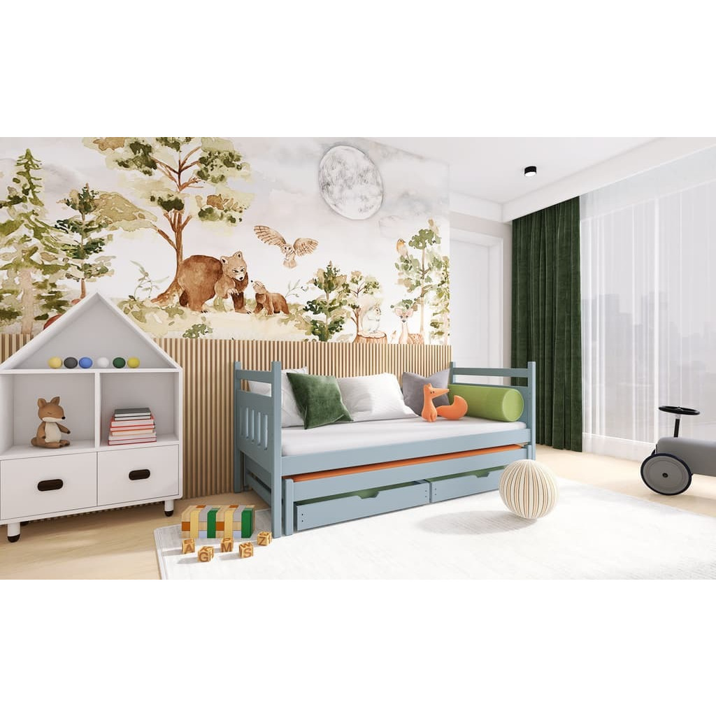 Daniel Double Bed with Trundle - Grey Matt Without Mattresses by ...