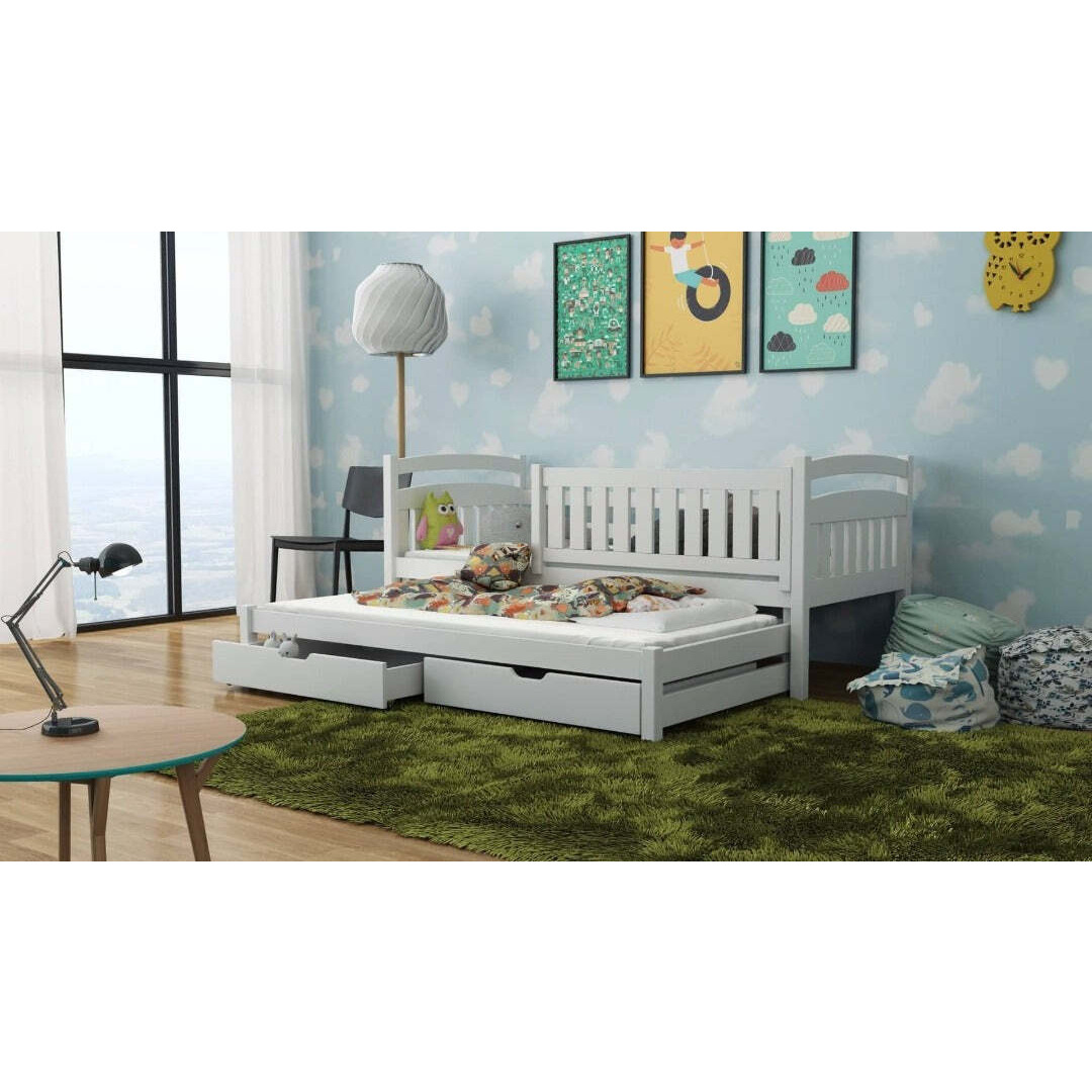 Galaxy Bed with Trundle and Storage - White Matt Foam Mattresses by ...