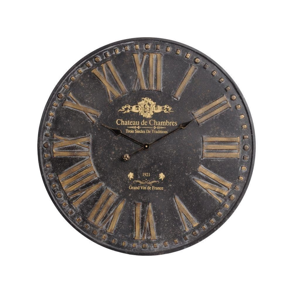 Chateau de Chambres Antique Iron Wall Clock by Artisanti | ufurnish.com