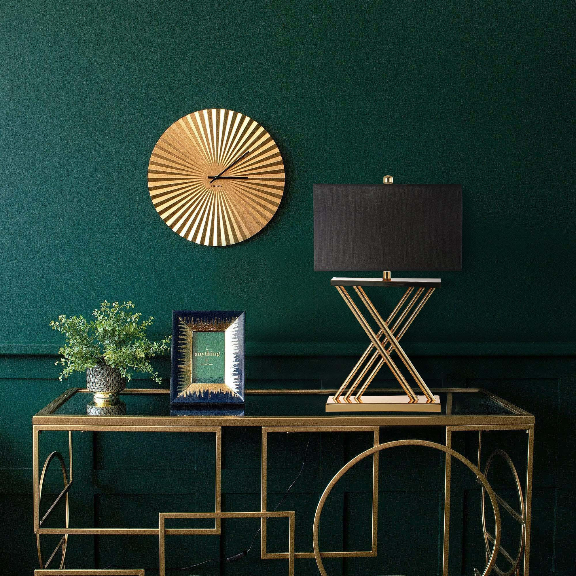 Ruma Gold Table Lamp - Black Shade by Audenza | ufurnish.com