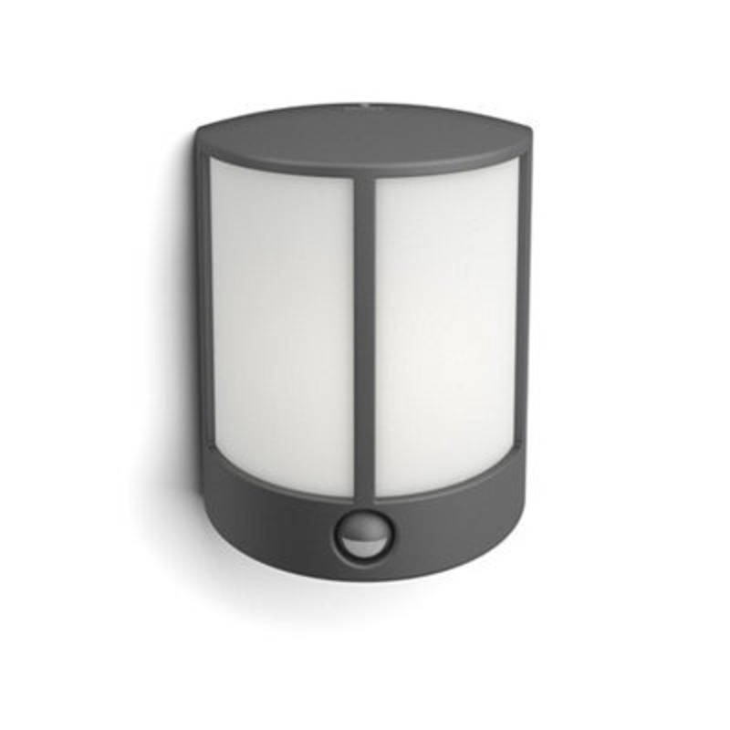 Philips Stock Fixed Matt Anthracite Led Pir Outdoor Wall Light 6W by B ...