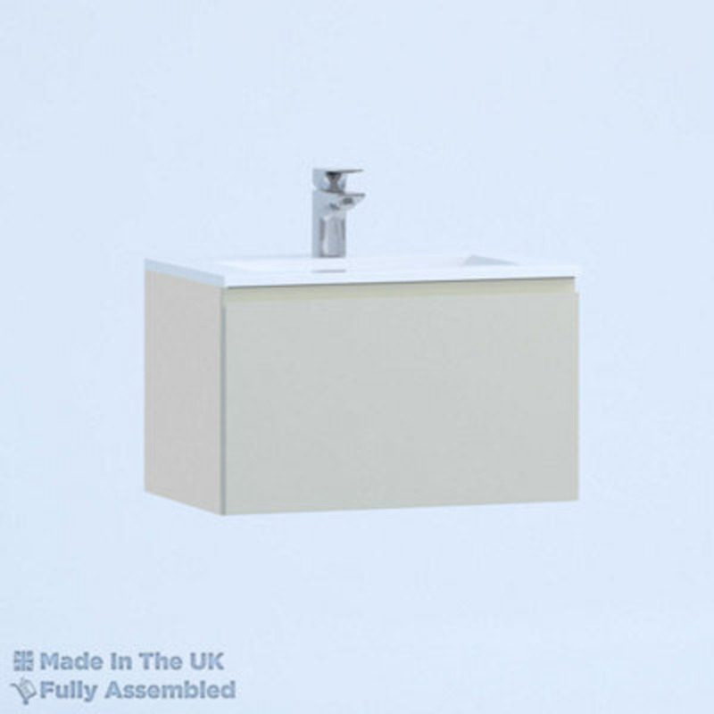 Paramount Bathrooms 800mm Minimalist 1 Drawer Wall Hung Bathroom Vanity ...