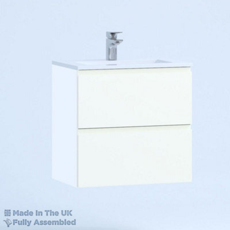 Paramount Bathrooms 800mm Minimalist 2 Drawer Wall Hung Bathroom Vanity ...