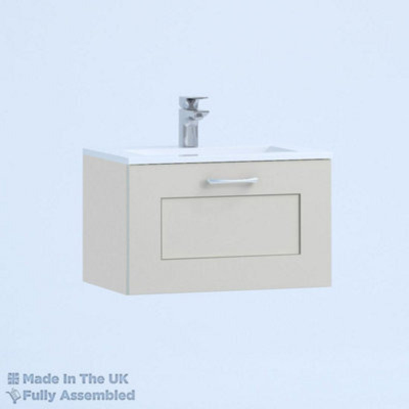 Paramount Bathrooms 800mm Minimalist 1 Drawer Wall Hung Bathroom Vanity ...