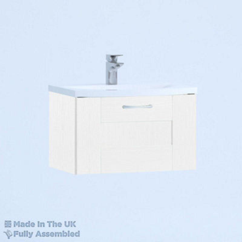 Paramount Bathrooms 500mm Curve 1 Drawer Wall Hung Bathroom Vanity ...