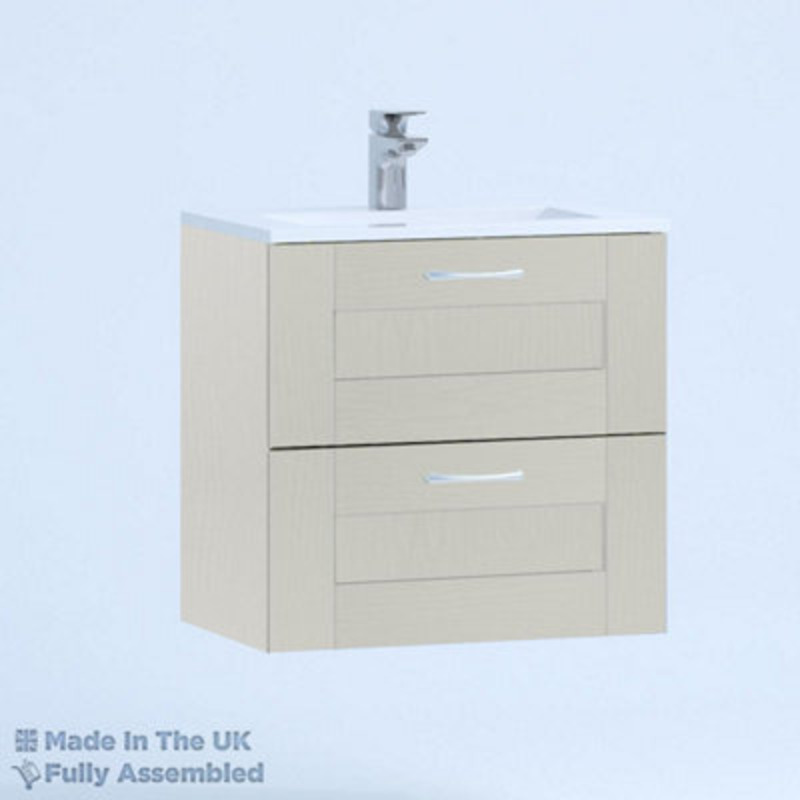 Paramount Bathrooms 800mm Minimalist 2 Drawer Wall Hung Bathroom Vanity ...
