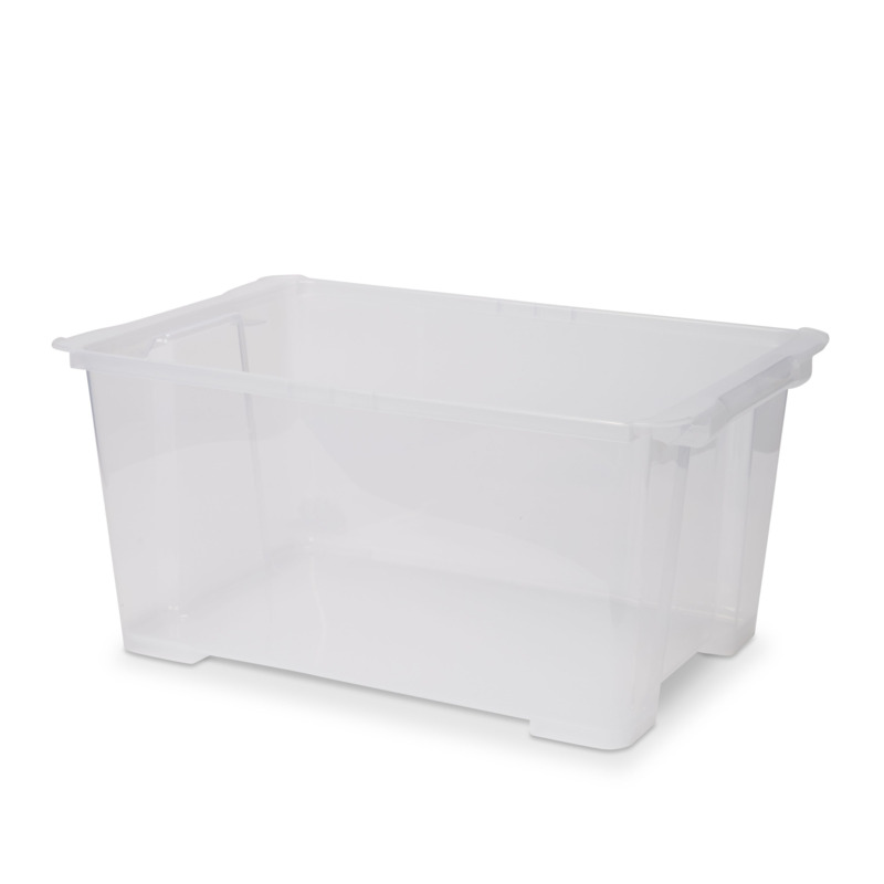 Form Kaze Clear 43L Large Plastic Stackable Storage Box by B&Q ...