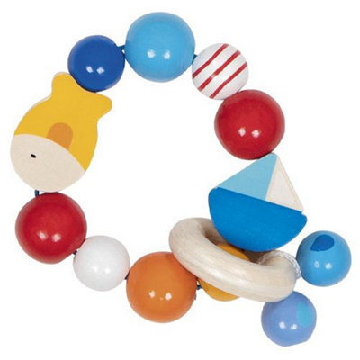 Goki Wooden Baby Touch Ring Elastic Boat Fish Toddler Development ...