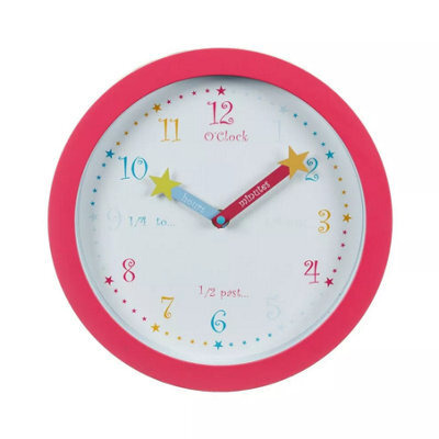 Nursery Learn To Tell The Time Clock - Pink by B&Q | ufurnish.com