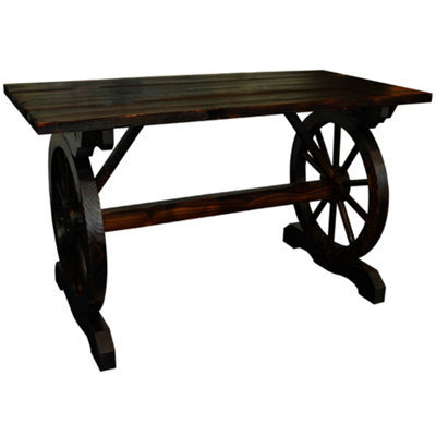 Watsons - Cartwheel Table Outdoors - Burntwood by B&Q | ufurnish.com
