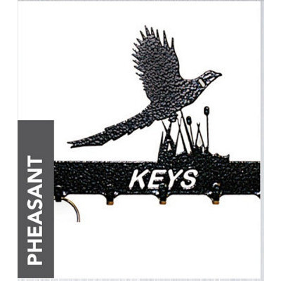 Pheasant Key Holder - Rack - Solid Steel - W15 X H9 Cm - Black by B&Q | ufurnish.com