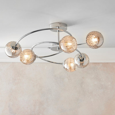 Anson Lighting Baer 6Lt Semi Flush Light Finished In Chrome Plate And ...