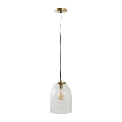 Valuelights Aurelian Antique Brass Ceiling Light Pendant With Clear ...