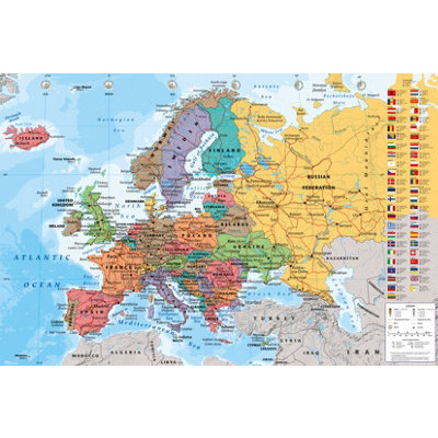 GB Eye World Maps European Map 61 X 91.5Cm Maxi Poster by B&Q ...
