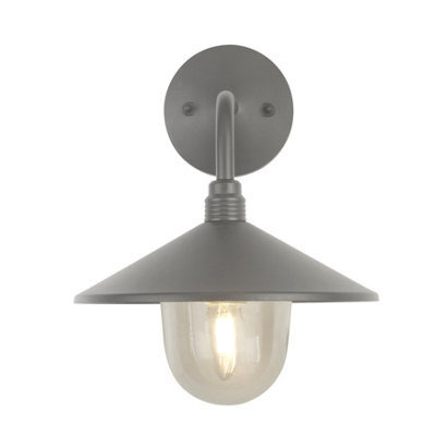 Lighting Collection Wells Sime - Outdoor Wall Light Grey by B&Q ...