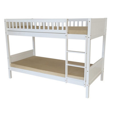 Mattress Guru Domino Wooden Bunk Bed In White, Kids Bedroom Furniture ...