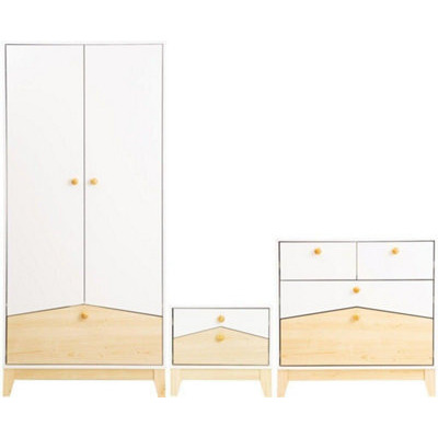 Seconique Cody Trio Bedroom Set In White And Pine Effect Finish by B&Q ...