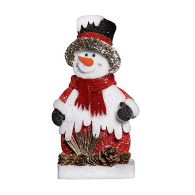Shatchi 32Cm Red Snowman Christmas Tabletop Figures Glitter Foam ...