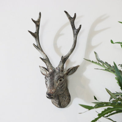 Melody Maison Rustic Wall Mounted Metal Stag Head by B&Q | ufurnish.com
