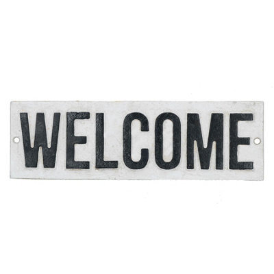AB Tools Welcome Sign Cast Iron Sign Plaque Wall Fence Gate House ...