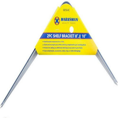 "2 X 2Pc Shelf Bracket 8"" X 10"" Heavy Duty Fluted Angle Shelf Bracket ...