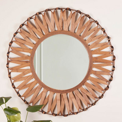 Dibor Contemporary Large Round Indoor Bathroom Mirror Wall Mounted ...