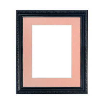 Frames By Post Shabby Chic Black Frame With Pink Mount For Image Size 4 ...