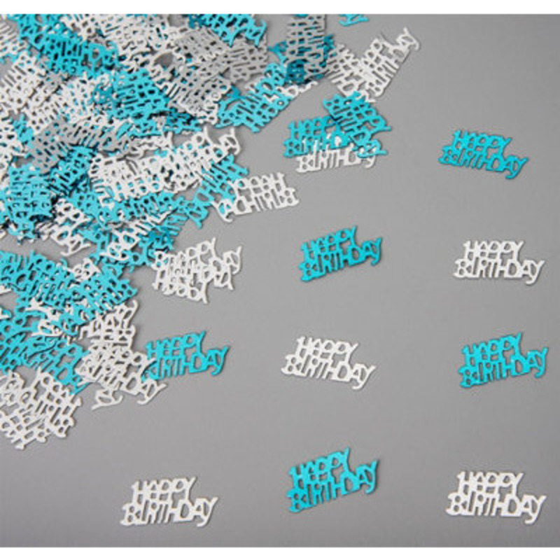 Shatchi Happy Birthday Confetti Blue And Silver 14G Table Scatter ...