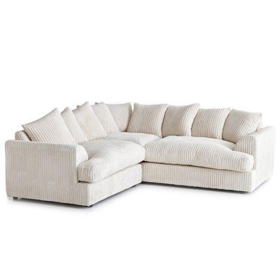 Alpha Designs Guild Ferrous Premium Cord Fabric Double Corner Sofa by B ...