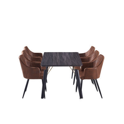 Life Interiors 5Pcs Zarah Cosmo Dining Table Set W/ A Black Dining ...