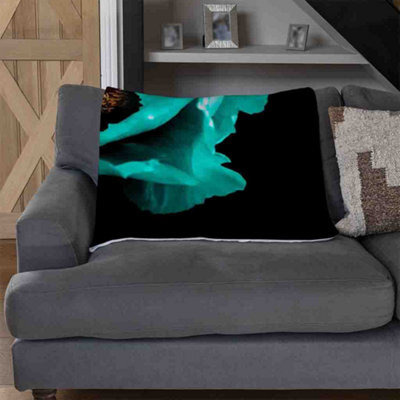 Andrew Lee Cyan Peony Flower (Blanket) / Default Title by B&Q ...