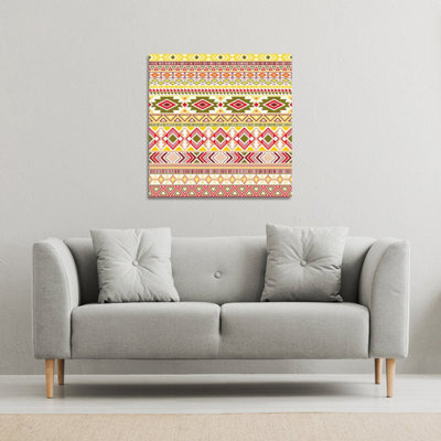 Andrew Lee Aztec American Indian Pattern (Canvas Print) / 101 X 101 X ...
