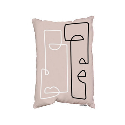 Andrew Lee Line Art Of Two Faces (Outdoor Cushion) / 30Cm X 45Cm by B&Q ...