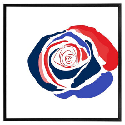 "Andrew Lee Red & Blue Rose (Picutre Frame) / 12X12"" / Black" by B&Q ...