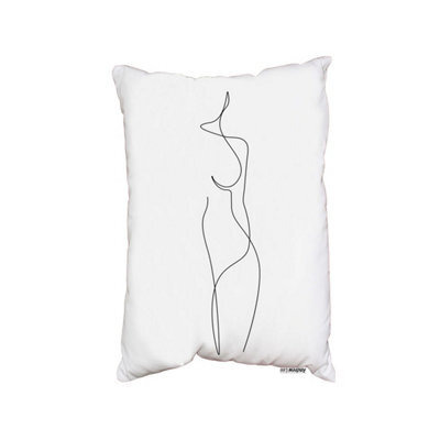 Andrew Lee Line Art Drawing Of Woman (Cushion) / 30Cm X 45Cm by B&Q ...