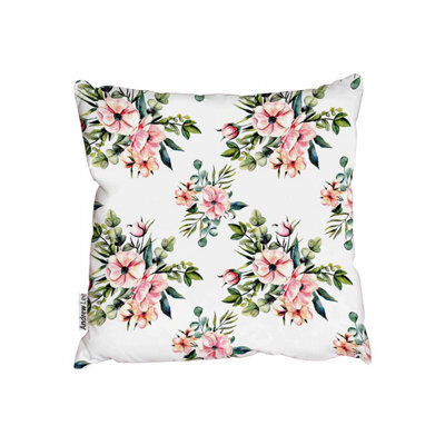 Andrew Lee Cushions - Floral Pattern With Watercolor Pink Flowers ...