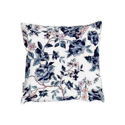 Andrew Lee Cushions - Blue Flower Illustrations (Cushion) / 45Cm X 45Cm ...