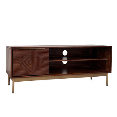 Buttercup Farm Zaine Carving Tv Unit - Mango Wood - L40 X W118 X H46 Cm ...