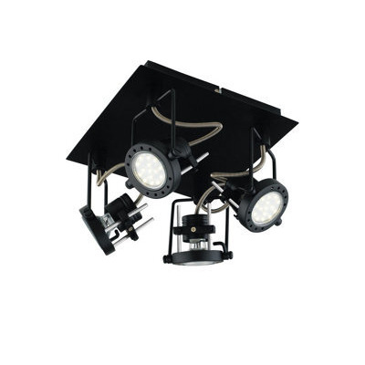 Luminosa Lighting Luminosa Techno Ceiling Quad Spotlight, Black, Gu10 ...