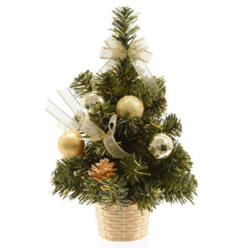Everlands Gold Mini Decorated Christmas Tree With Decorations 20Cm ...