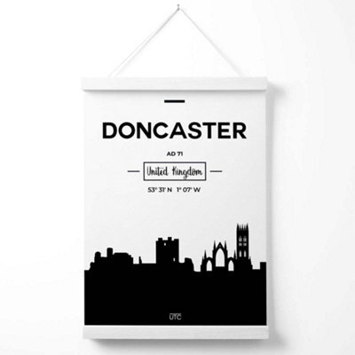 Artze Wall Art Doncaster Black And White City Skyline Art Print With ...