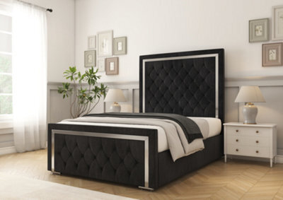 Comfort Beds Sofia Gold Black Naples Bed Frame by B&Q | ufurnish.com
