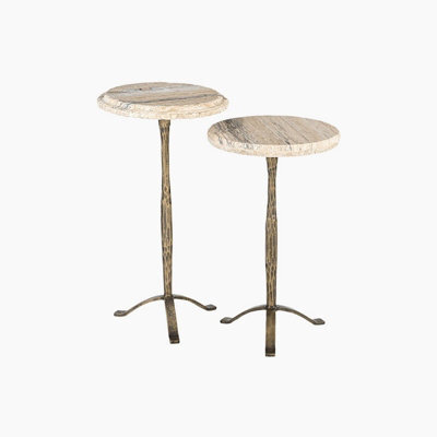 Buttercup Farm Karri Italian Top End Table (Set Of 2) - Marble/iron ...