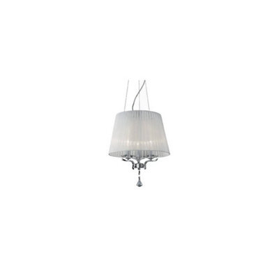 Ideal Lux Pegaso 3 Light Multi Arm Ceiling Pendant Chrome, White With ...