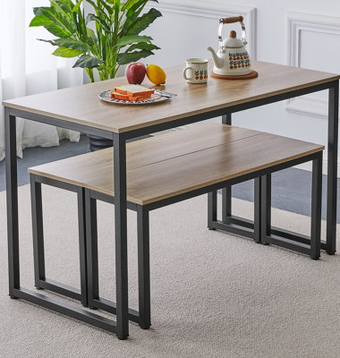Hallowood Furniture Kempley Fixed Top Dining Table (120 X 60 Cm) Set ...