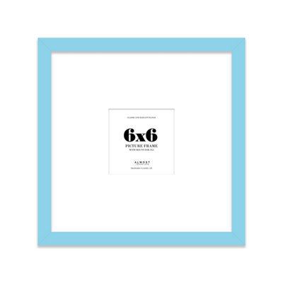 "6X6"" Light Blue Picture Frame - 6X6"" Square Frame With 3X3"" Mount ...