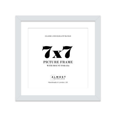 "7X7"" Light Grey Picture Frame - 7X7"" Square Frame With 6X6"" Mount ...