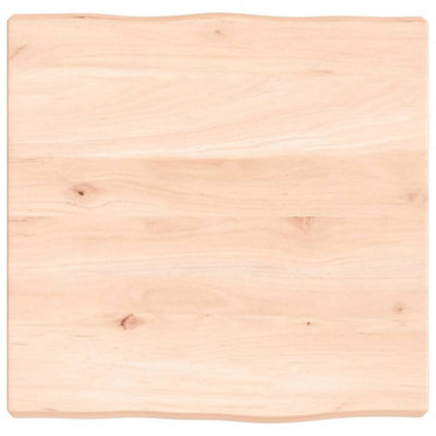 Berkfield Table Top 40X40X4 Cm Untreated Solid Wood Oak Live Edge by B ...